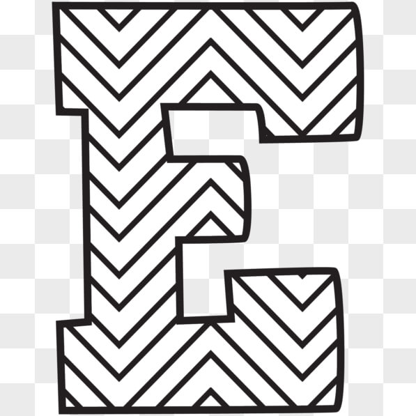 Download Black and White Letter E with Zigzags PNGs Online - Creative ...