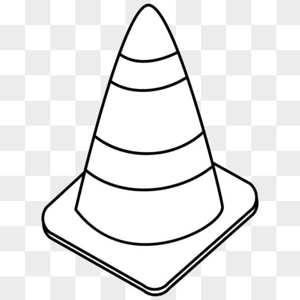 Download Black and White Traffic Cone Outline PNGs Online - Creative ...
