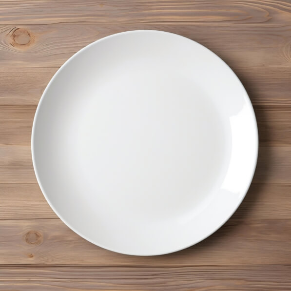 Download Empty White Plate on Wooden Table Mockups Online - Creative ...