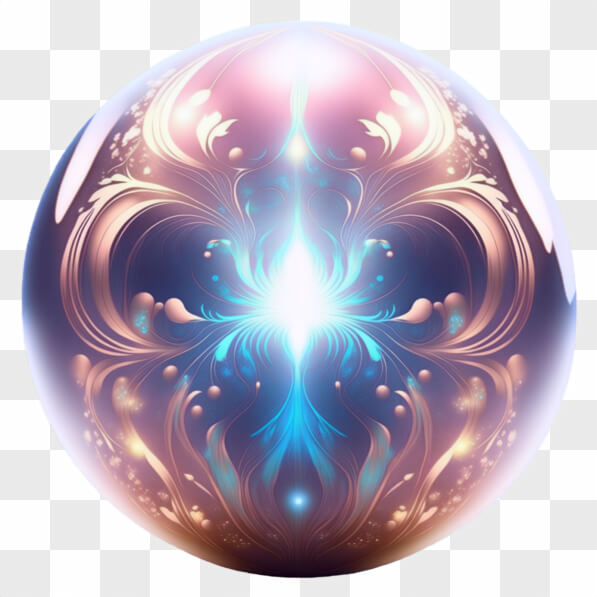Download Abstract Glass Ball with Floral Design and Illumination PNGs ...