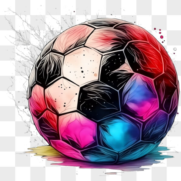 Download Colorful Soccer Ball with Paint Splashes PNGs Online ...