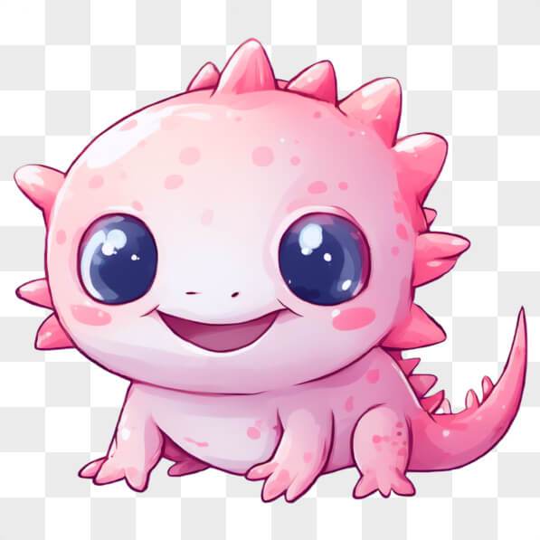 Download Adorable Kawaii Pink Lizard Kawaii Online - Creative Fabrica