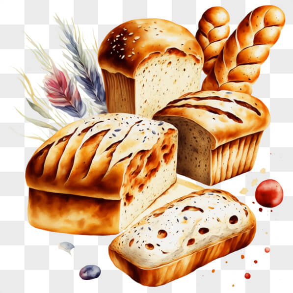 Download Assortment of Freshly Baked Breads and Pastries PNGs Online ...