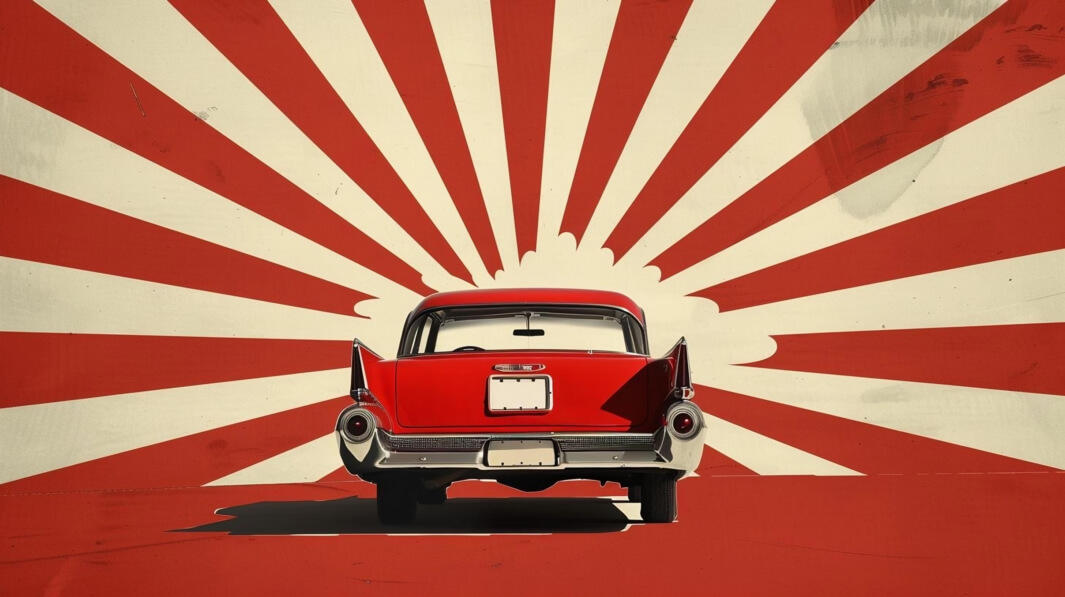 Download Red Car with Sunbursts and License Plate Backgrounds Online ...