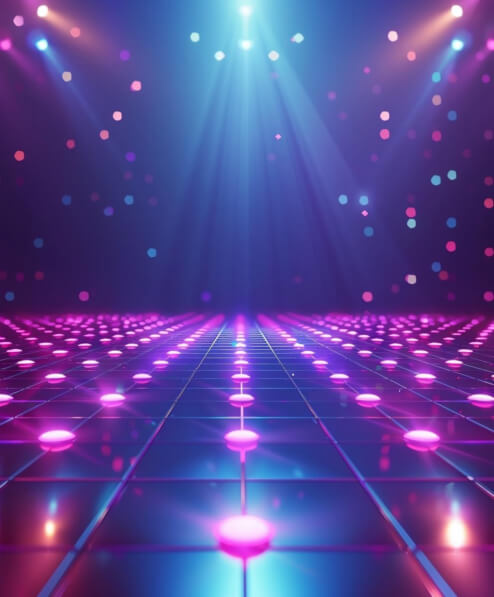 Download Neon-Lit Disco Dance Floor Backgrounds Online - Creative Fabrica