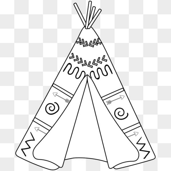 Download Indian Teepee Coloring Page PNGs Online - Creative Fabrica
