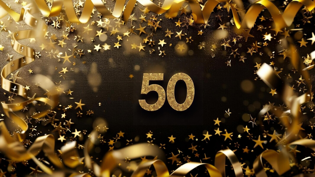Download 50th Birthday Celebration with Gold Stars and Confetti ...