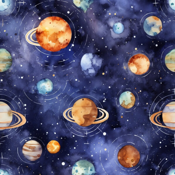 Download Seamless Solar System Pattern Patterns Online - Creative Fabrica