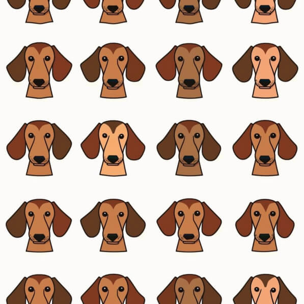 Download Brown Dachshund Dog Heads Seamless Pattern Patterns Online ...
