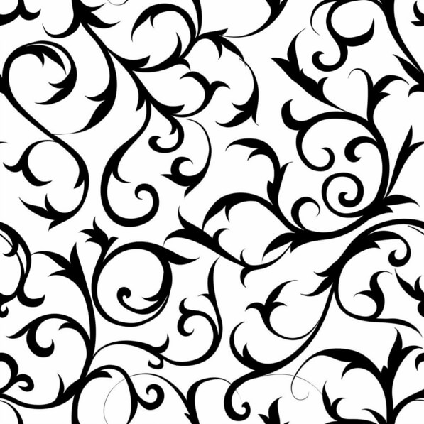 Download Black and White Seamless Pattern with Swirls and Vines Patterns Online - Creative Fabrica