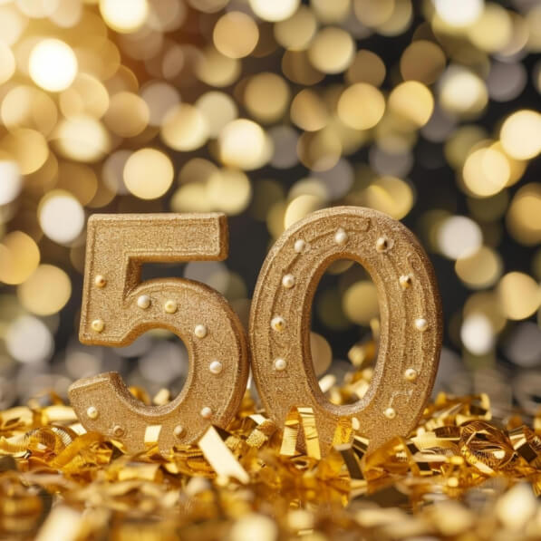 Descarga Número Dorado 50 con Confeti Dorado Fondos En Línea - Creative ...