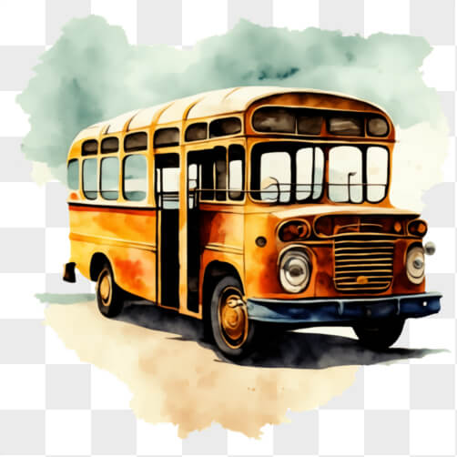 Download Colorful School Bus with Watercolor Splashes on Black ...