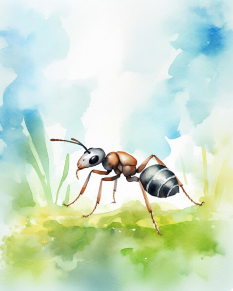 Download Watercolor Painting of Ant Walking on Grass Backgrounds Online ...