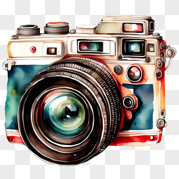 Download Colorful Vintage Camera Drawing PNGs Online - Creative Fabrica