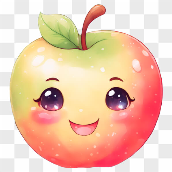 Download Kawaii Apple with Cute Face and Smiling Eyes Kawaii Online ...