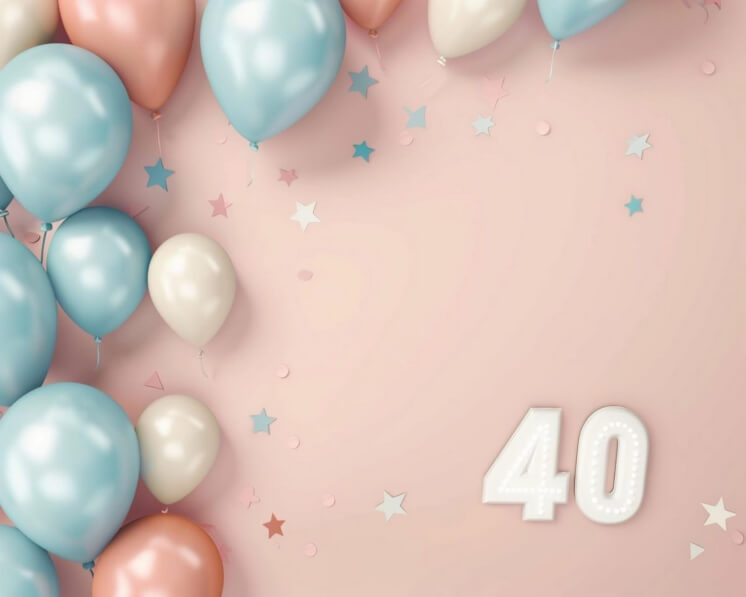 Download Celebratory Image with Pink Background and Number 40 ...