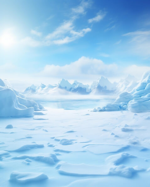 Download Icy Landscape with Snow-Covered Mountains Backgrounds Online ...
