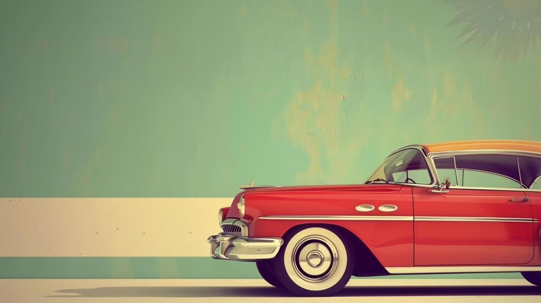 Download Vintage Red Car Advertisement Backgrounds Online - Creative ...