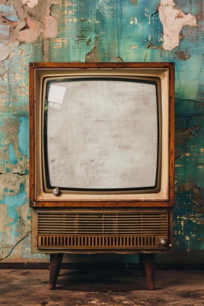 Download Vintage TV on Peeling Wall Backgrounds Online - Creative Fabrica
