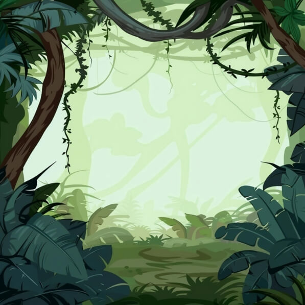 Download Cartoon Jungle Scene with Trees and Plants Backgrounds Online ...