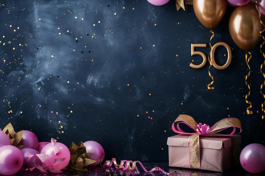 Download Vibrant 50th Birthday Party Backgrounds Online - Creative Fabrica