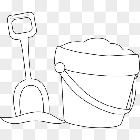 Download Bucket, Shovel, and Sand Outline Drawing PNGs Online ...