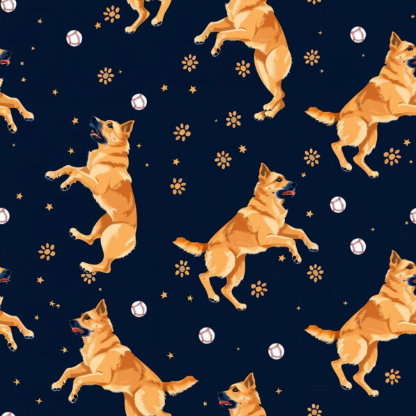 Download Seamless Dog Pattern with Baseballs, Snowflakes, and Stars ...