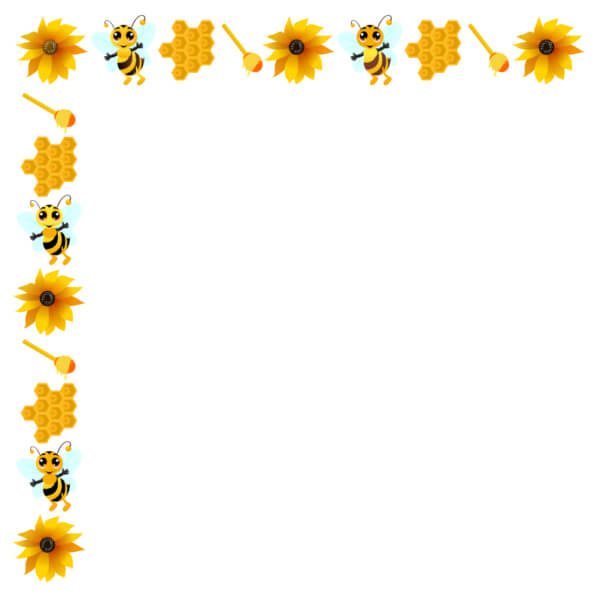Download Yellow Border with Bees and Sunflowers Borders & Corners ...