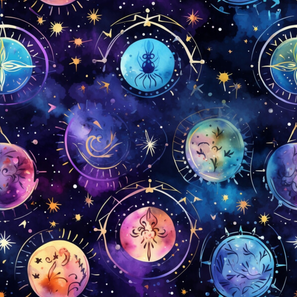 Download Seamless Zodiac Pattern with Stars and Planets Patterns Online ...