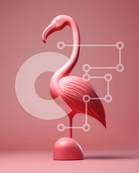 Download Pink Flamingo Statue on Pink Background Stockphotos Online ...