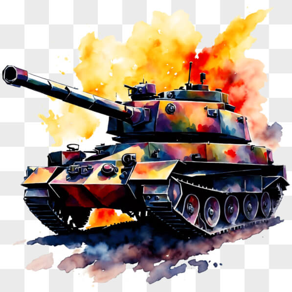 Download Colorful Army Tank Painting PNGs Online - Creative Fabrica