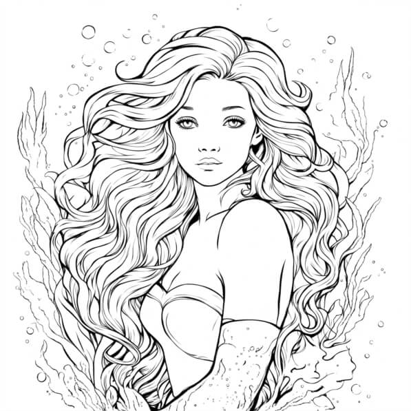 Download Mermaid Coloring Page with Underwater Theme Coloring pages ...