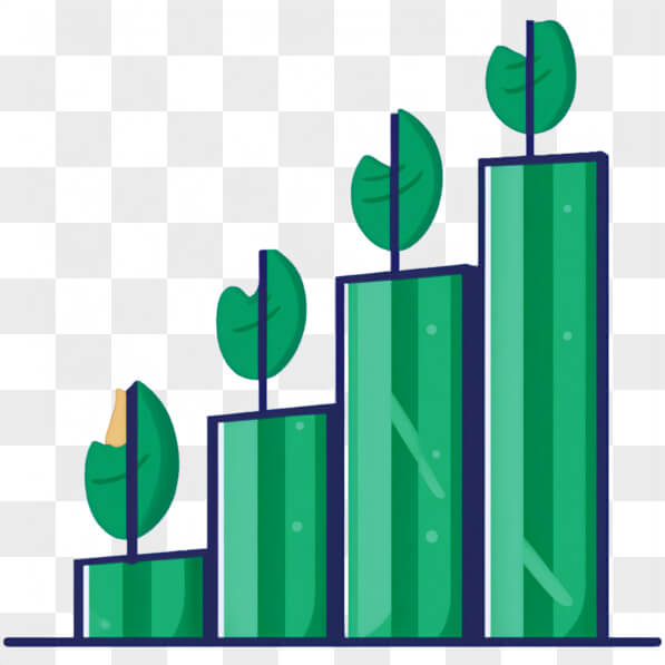 Download Green Bar Chart with Plants PNGs Online - Creative Fabrica