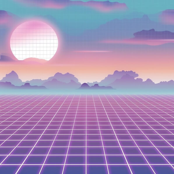 Download 80s-Inspired Sunset Landscape Backgrounds Online - Creative ...