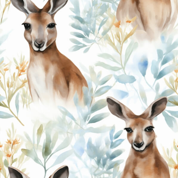 Download Seamless Kangaroo Pattern Patterns Online - Creative Fabrica