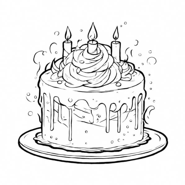 Télécharger Page à colorier du gâteau d'anniversaire Pages de coloriage ...