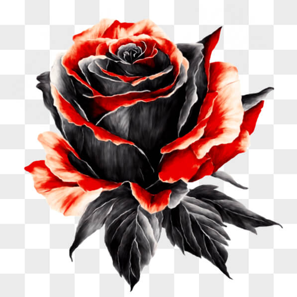 Download Black and Red Rose Painting PNGs Online - Creative Fabrica