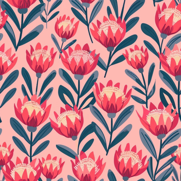 Download Red Protea Flowers Seamless Pattern Patterns Online - Creative ...