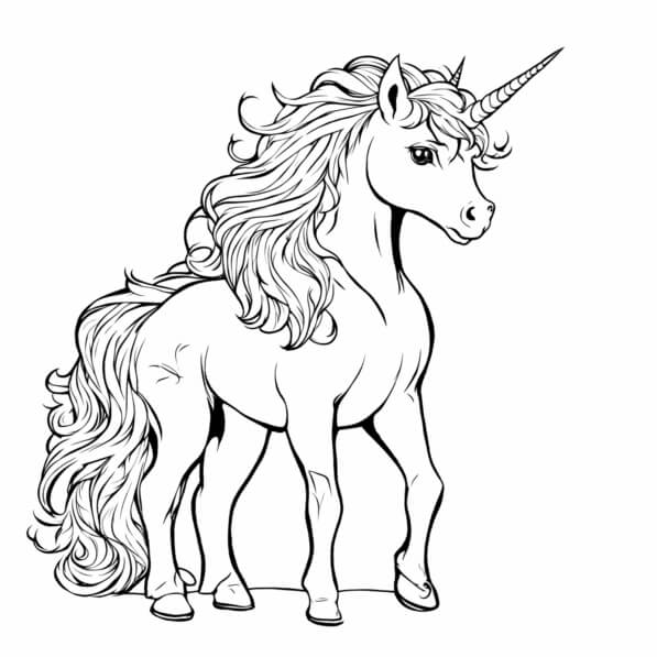 Download Enchanting Unicorn Image Coloring pages Online - Creative Fabrica