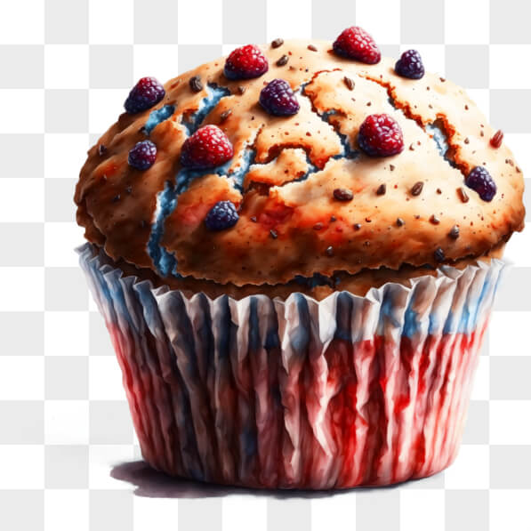 Download Decorated Muffin with Fresh Fruit PNGs Online - Creative Fabrica