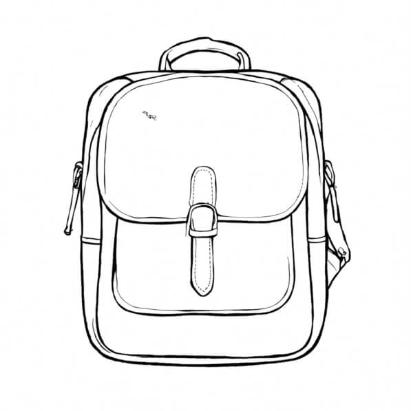 Download Empty Backpack Line Drawing Coloring pages Online - Creative ...