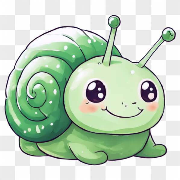 Download Kawaii Green Snail on Black Background Kawaii Online ...