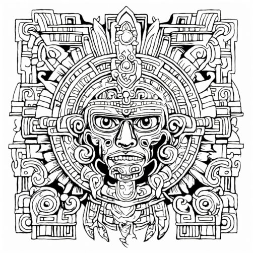 Download Aztec Head Coloring Page for Adults Coloring pages Online ...