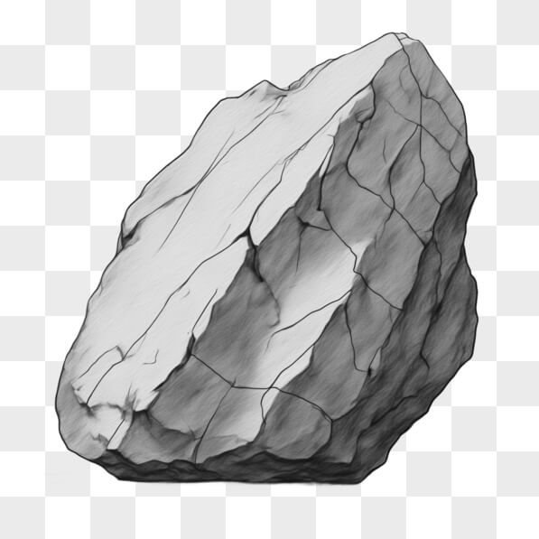 Descarga Dibujo Educativo: Representación de Roca en Papel Bocetos En ...