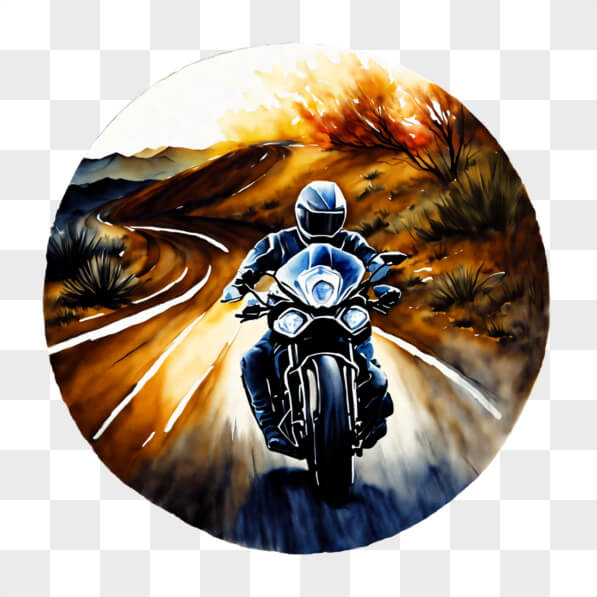 Download Motorcycle Rider on a Winding Road PNGs Online - Creative Fabrica