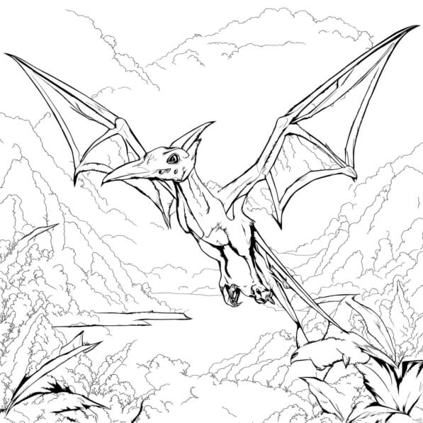 Download Coloring Page: Bird Flying in the Sky Coloring pages Online ...