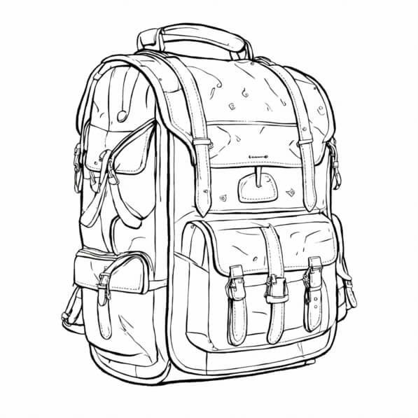 Download Vintage Rugzak Tekening om in te Kleuren Coloring pages online ...