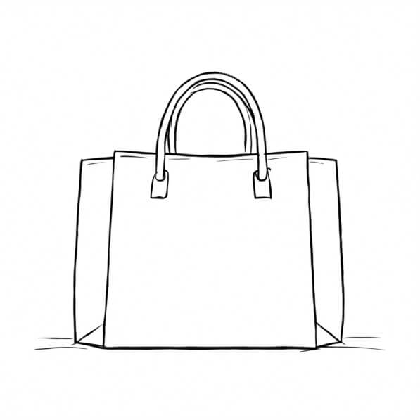 Download Hand-drawn Sketch of an Empty Tote Bag Coloring pages Online ...