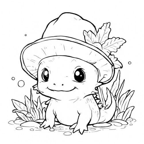 Download Cute Baby Lizard Coloring Page with Bow Coloring pages Online ...