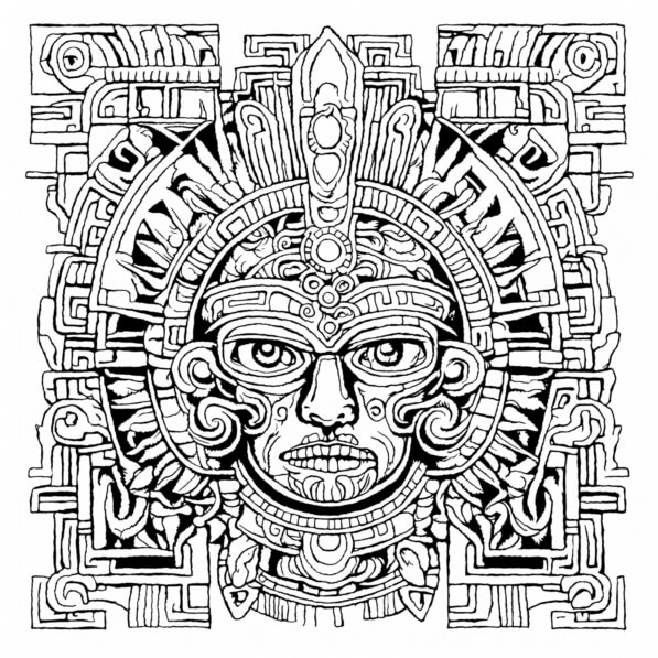 Download Aztec Head Coloring Page for Adults Coloring pages Online ...